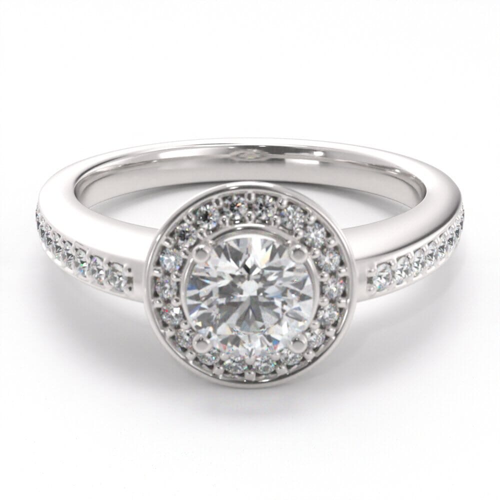 Thick channel band, halo diamond ring – Forever Yours Diamonds