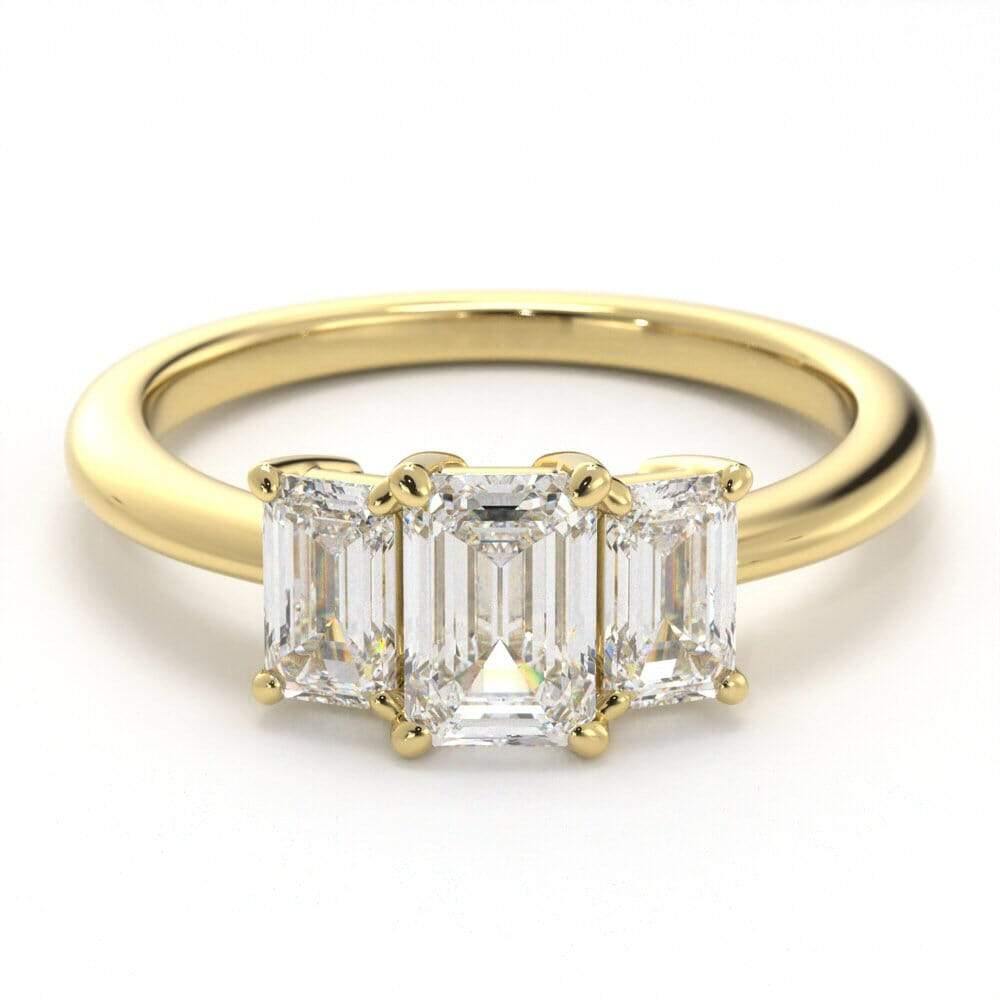 Emerald cut, three stone diamond ring – Forever Yours Diamonds